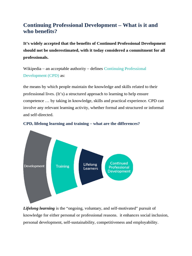 Continuing Professional Development | PDF | Recruitment | Professional Development