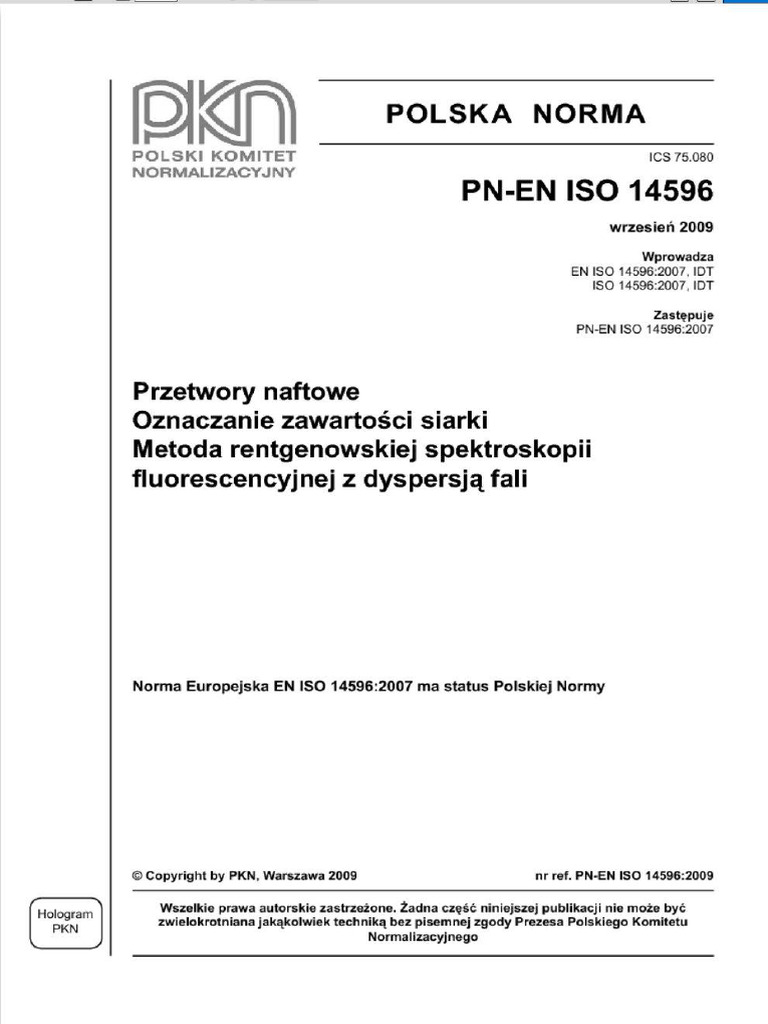 Pn-En Iso 14596 | PDF