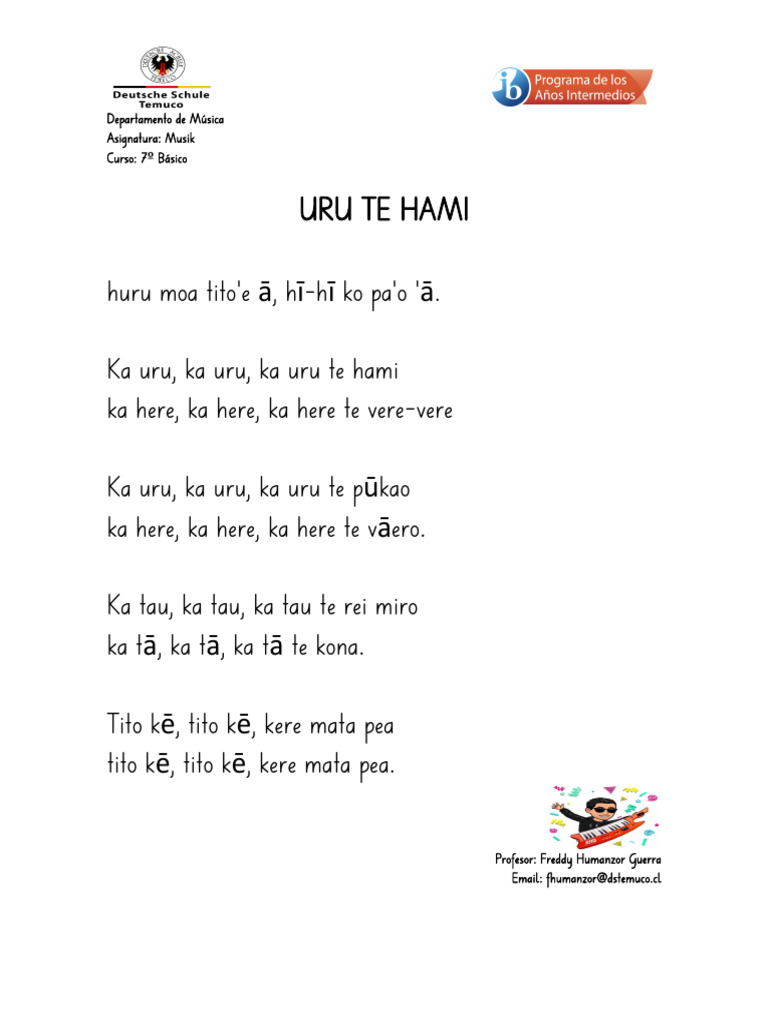 Uru Te Hami Letra | PDF