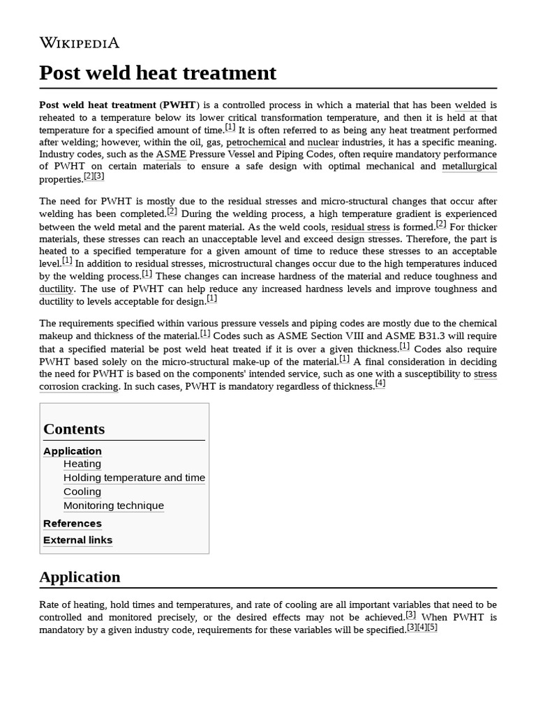 Post Weld Heat Treatment | PDF | Continuum Mechanics | Mechanical ...