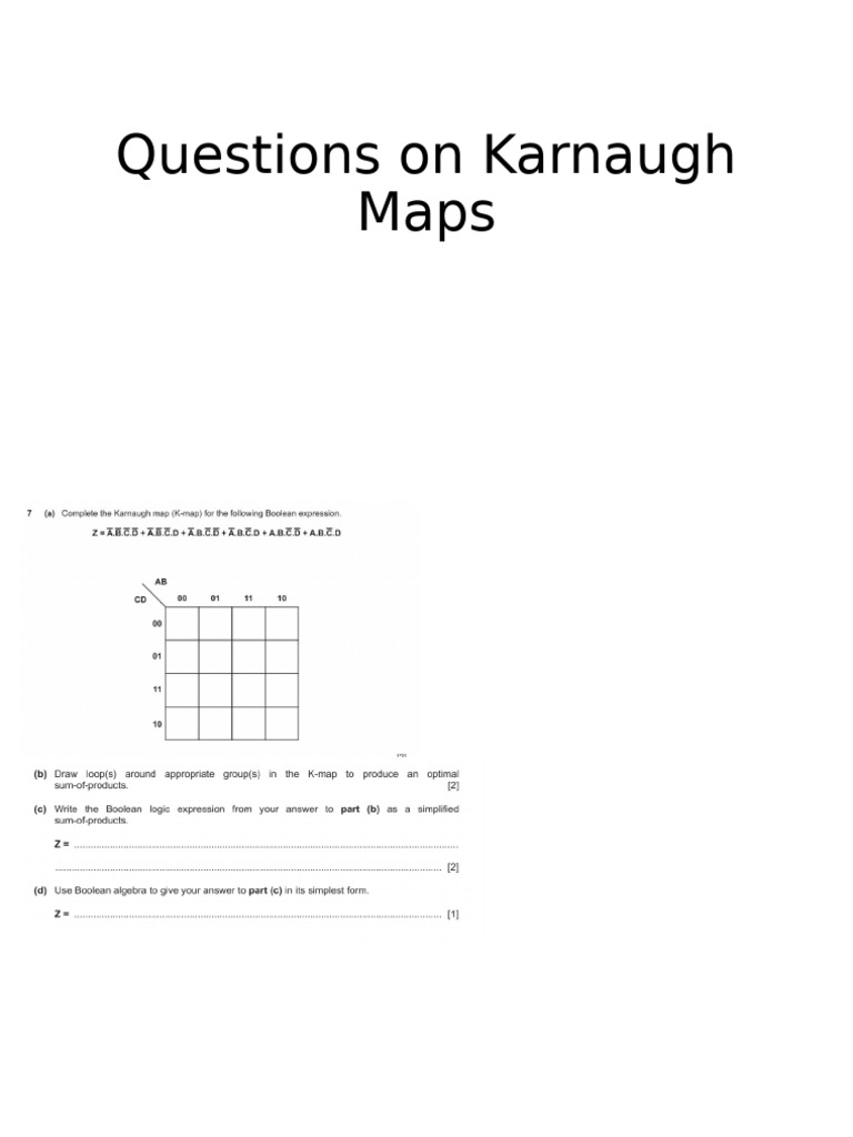 STUDENT Questions On Karnaugh Maps | PDF