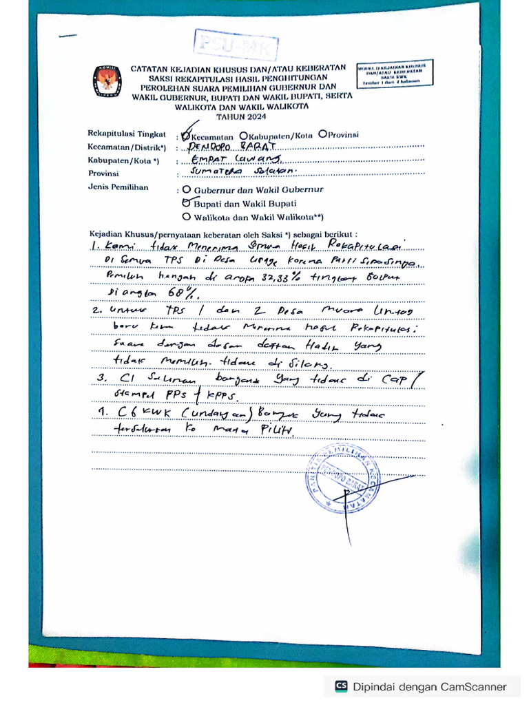 Form Keberatan Saksi | PDF