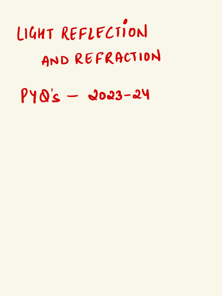 Light Reflection and Refraction | PDF