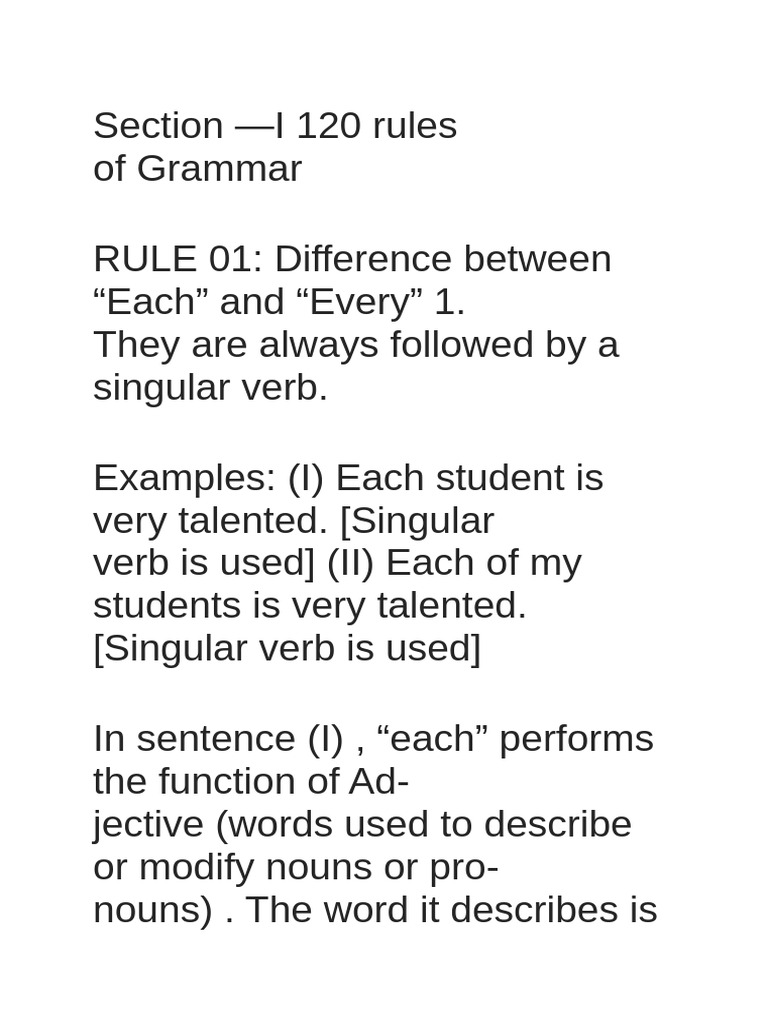 120 Rules of Grammar - 250622 - 175230 | PDF | Grammatical Number | Plural