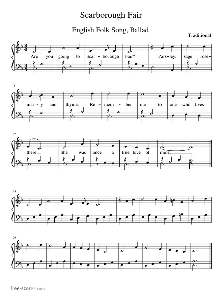 (Free Scores - Com) Traditional Scarborough Fair 128514 99 | PDF ...