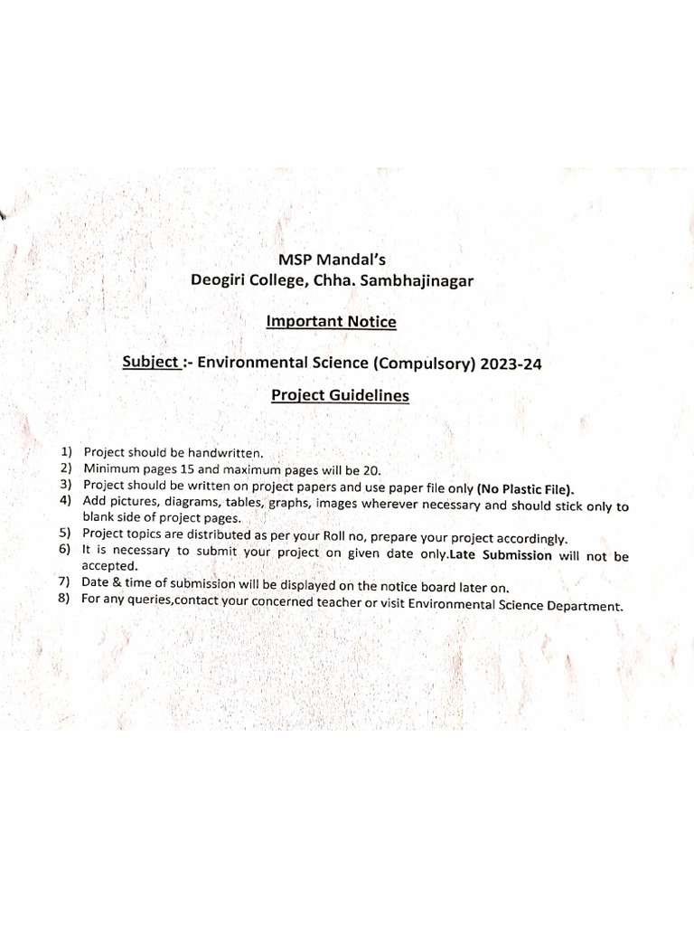 EVS Project Format | PDF