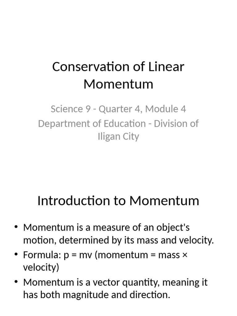 Conservation of Momentum Explained | PDF