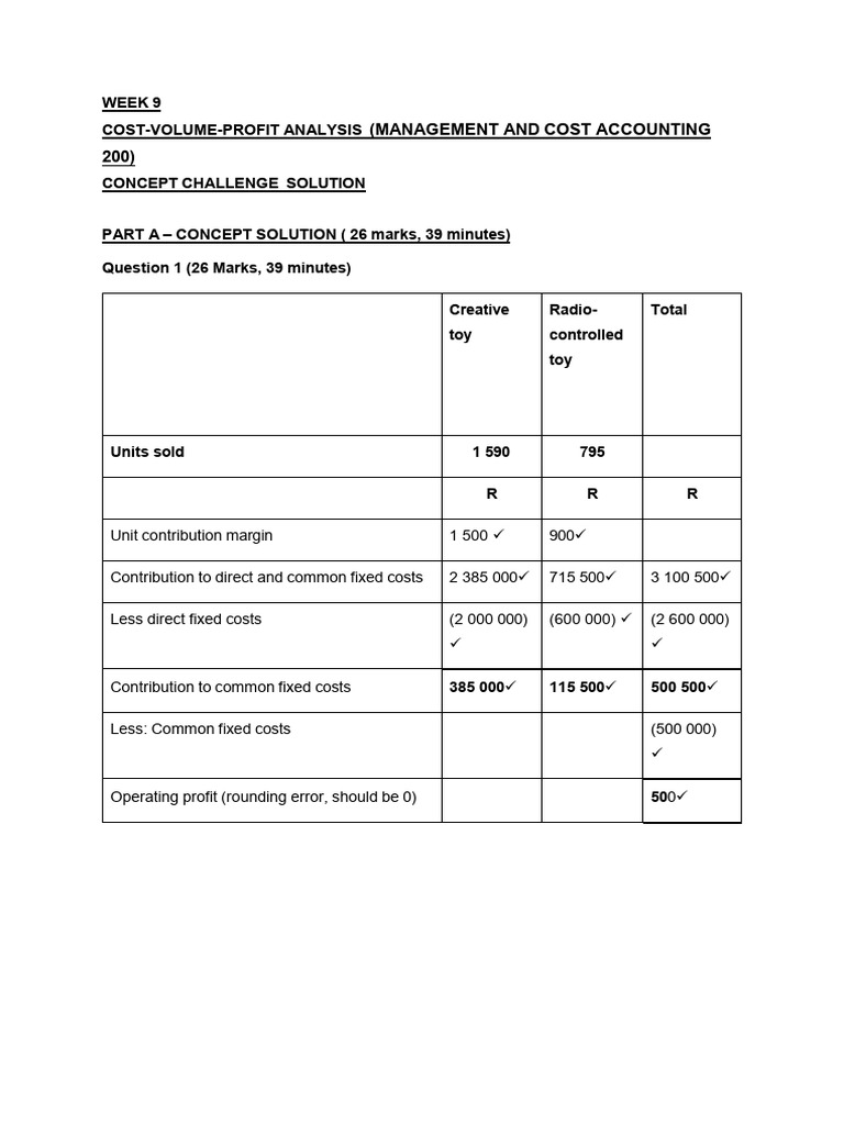 WEEK 9 - Concept Solution 2024MCVP | PDF | Management Accounting ...