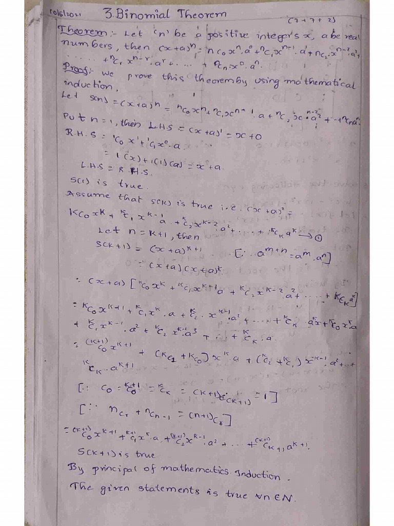 3) Binomial Theroem Full | PDF