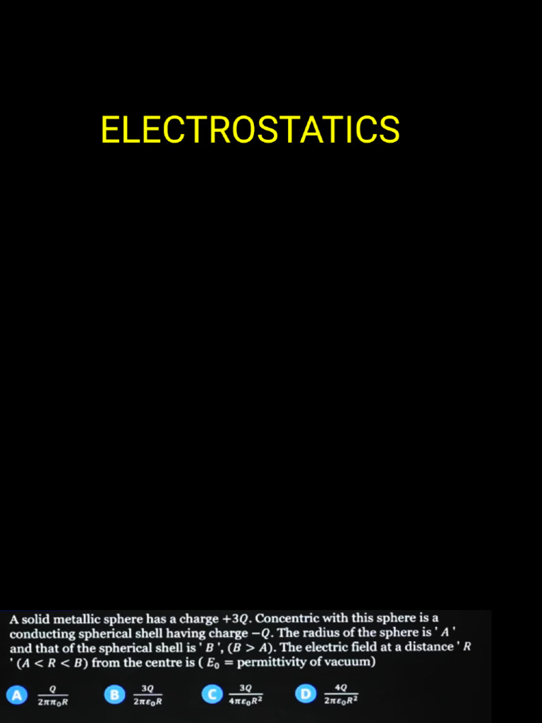 Electrostatics 12th Cet-1 | PDF