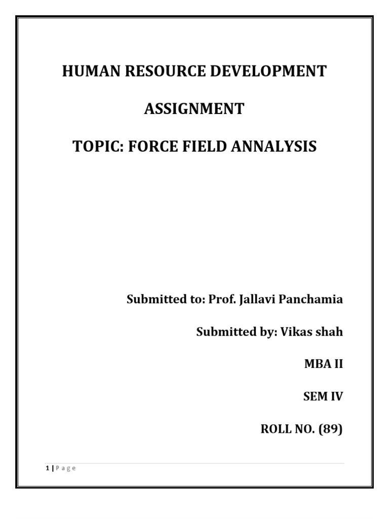 Force Field Analysis | PDF | Teaching Mathematics | Cognition