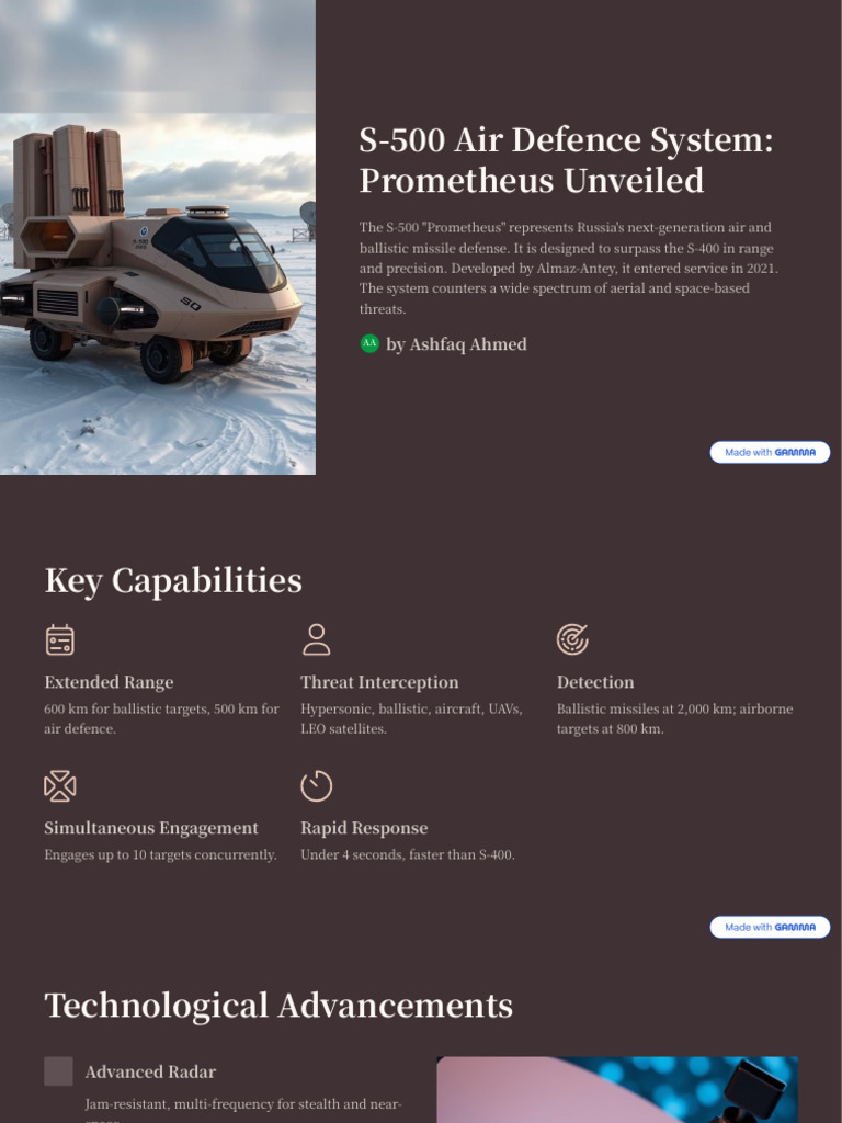 S-500 Prometheus Air Defense Overview | PDF | Anti Ballistic Missile ...