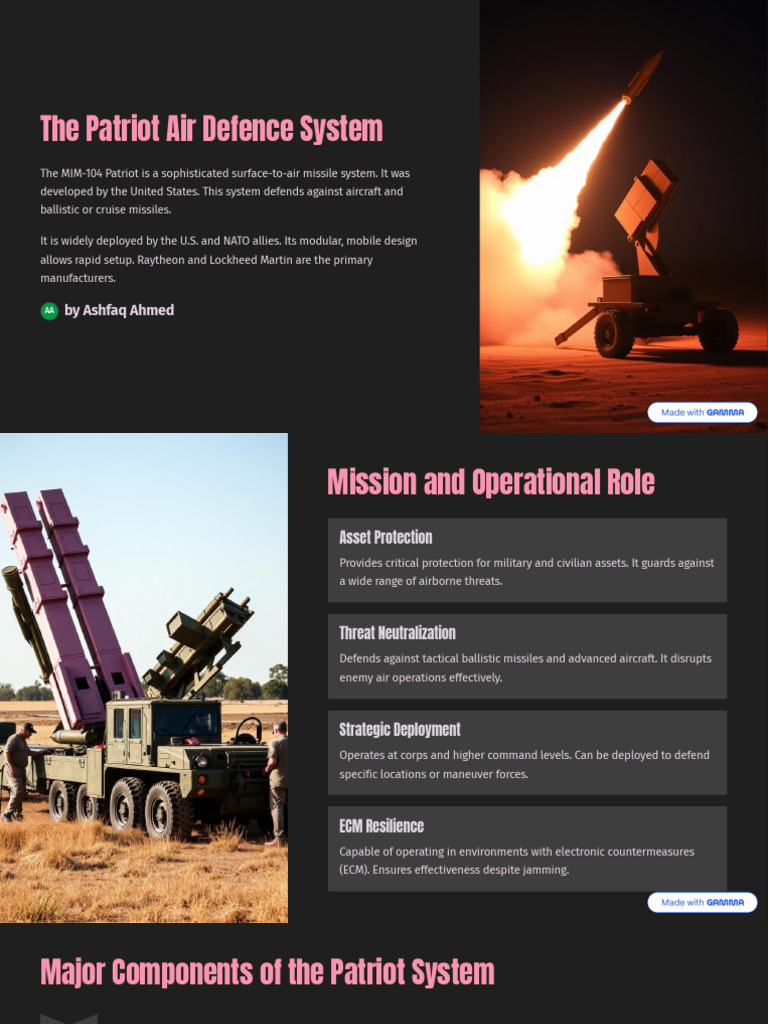 Patriot Air Defense System Overview | PDF