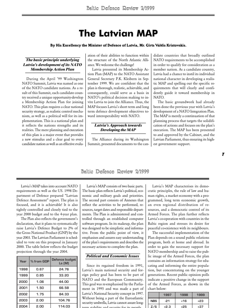 Baltic Defence Review 1999-2 - EST - MAP | PDF | Latvia | Nato