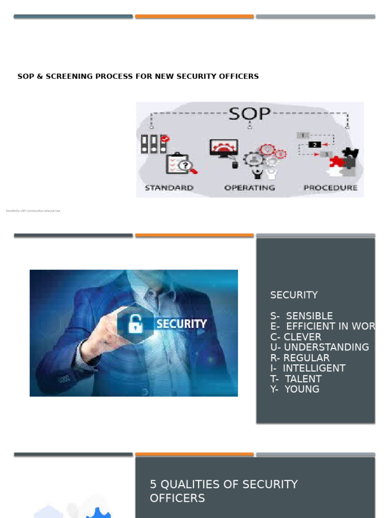 Security Officer SOP and Screening Guide | PDF | Emergency | Identity ...