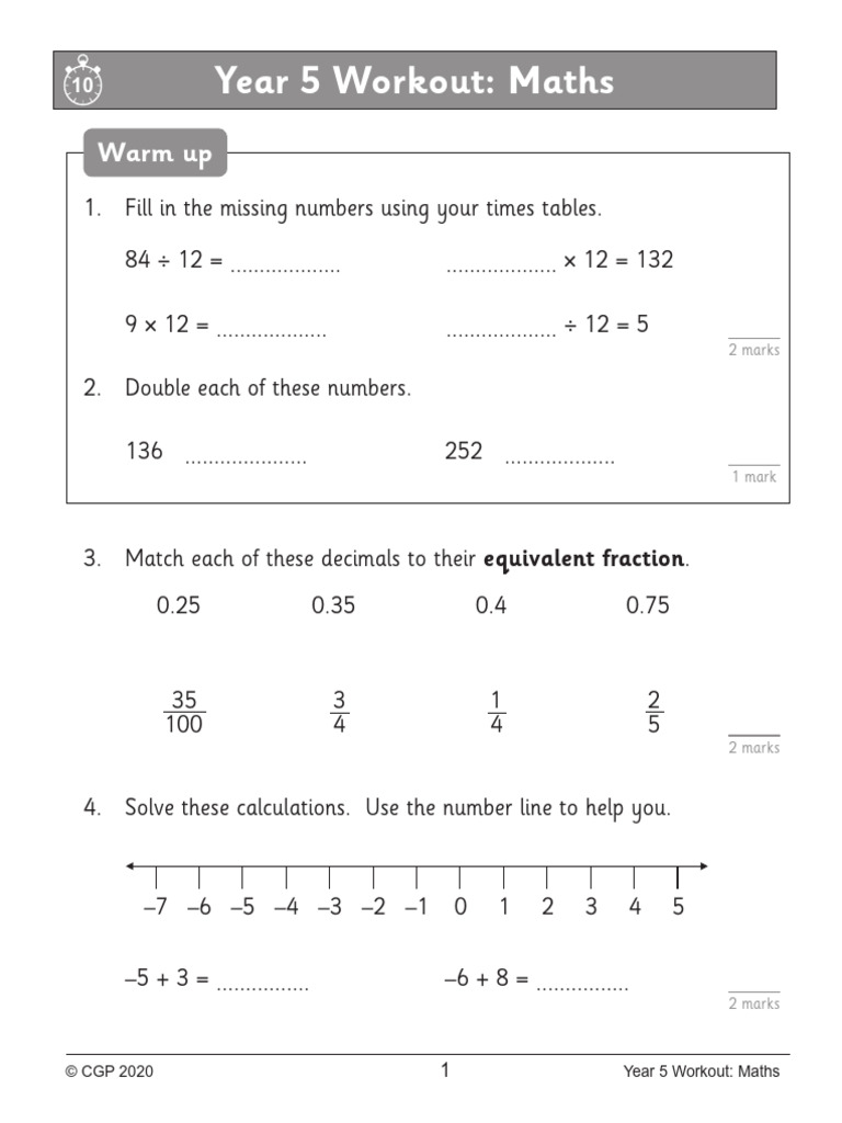 CGP Year 5 Maths Workout | PDF | Chess Theory | Chess