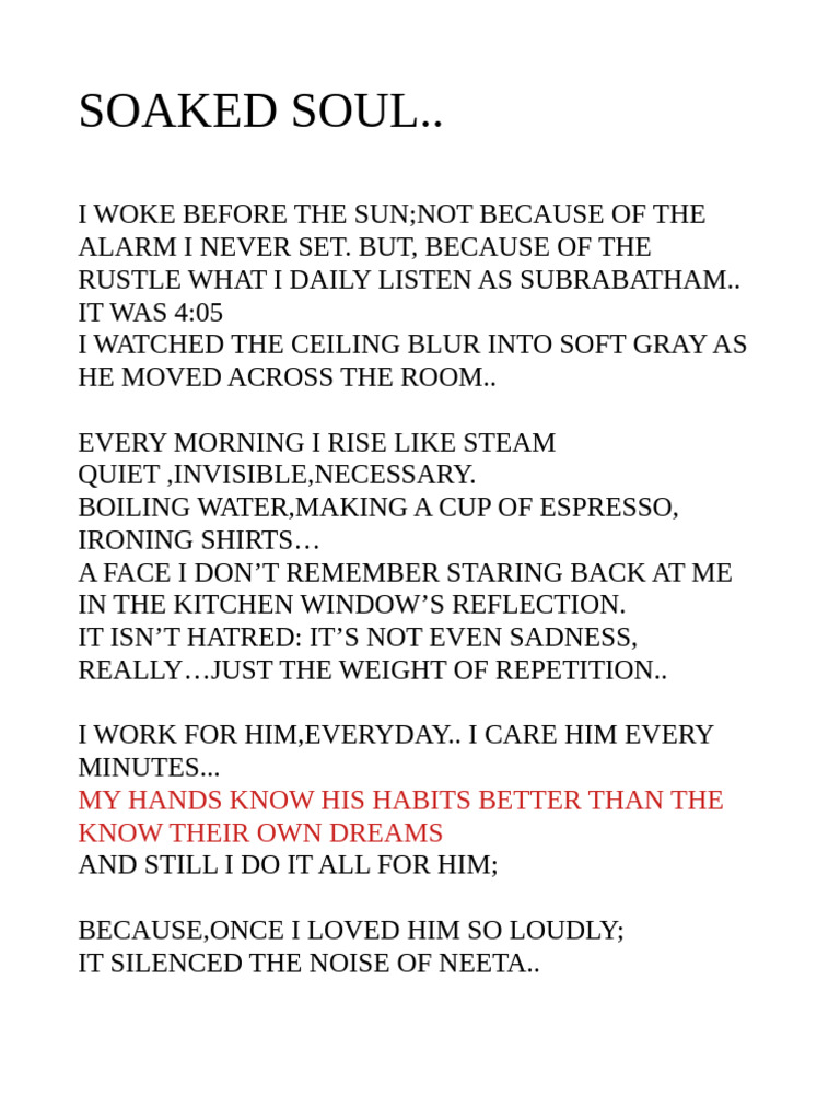 SOAKED SOUL by Nithya Saini | PDF