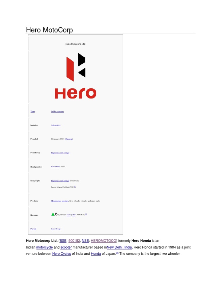 Hero MotoCorp | PDF | Advertising | Automotive Equipment