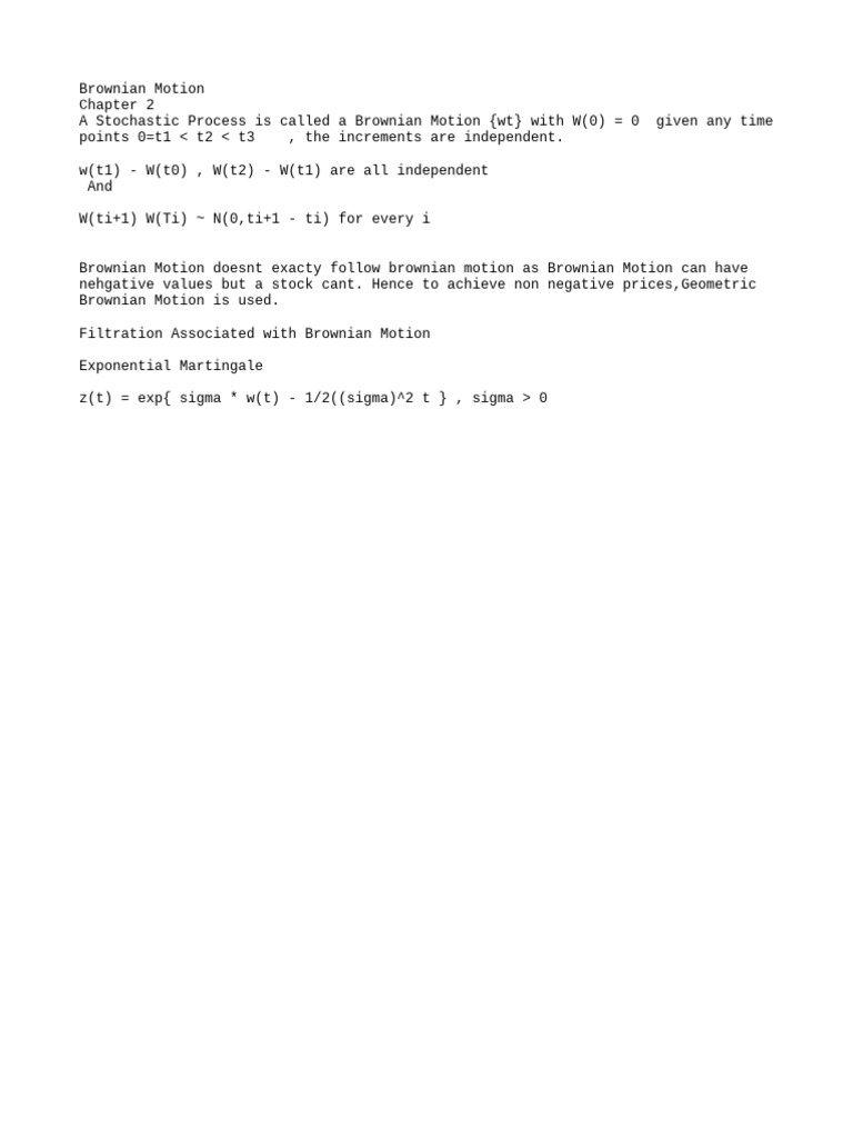 Brownian Motion | PDF