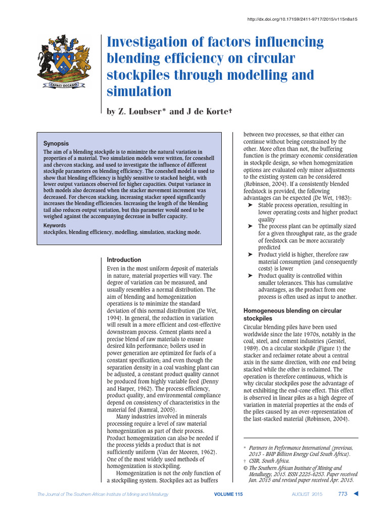 Factores de Eficiencia de Mezcla | PDF | Simulation | Variance