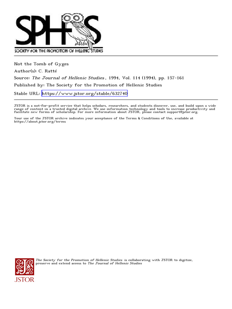 Not The Tomb of Gyges | PDF | Lydia