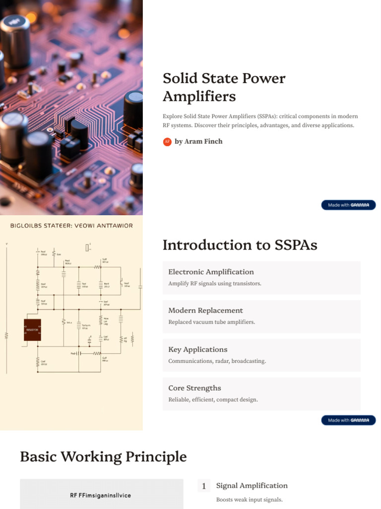 Solid State Power Amplifiers Overview | PDF | Amplifier | Vacuum Tube