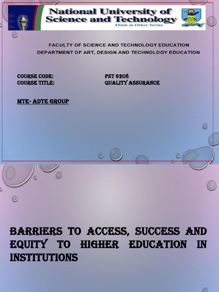 Access, Success and Equity Barriers Presentation 2024 | PDF ...