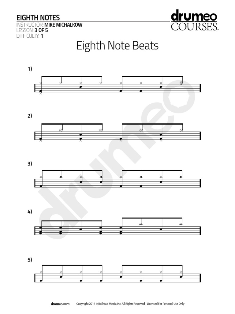 Understanding Eighth Note Beats | PDF