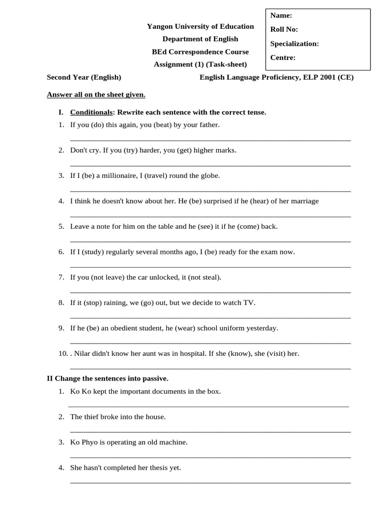 ELP 2001 Assignment (5.1.2024) | PDF