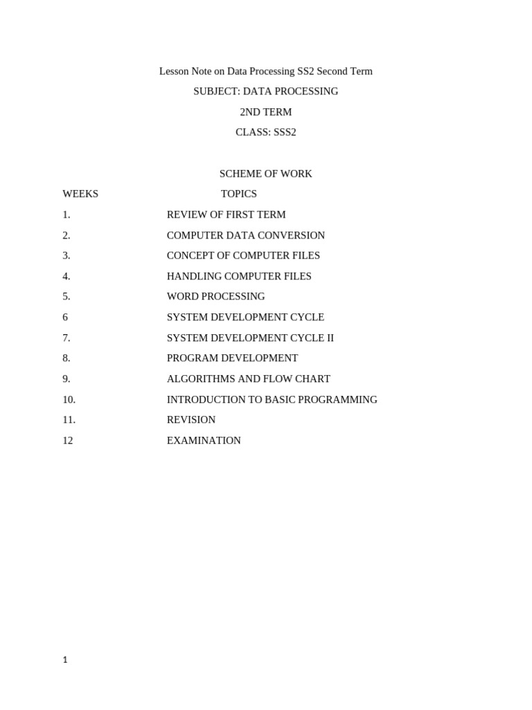 Ss2 Second Ter Lesson Note | PDF | Computer Data Storage | Computer File