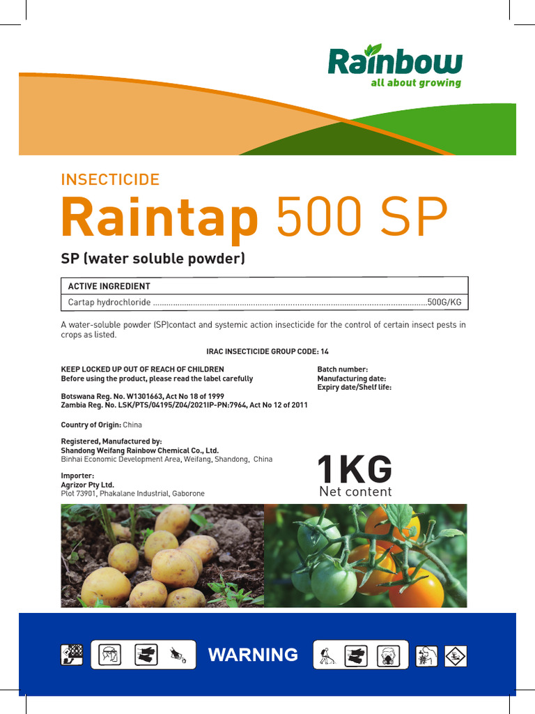 Raintap 500 SP Insecticide Guidelines | PDF | Insecticide
