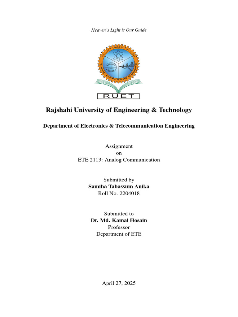 Communication Assignment 1 | PDF