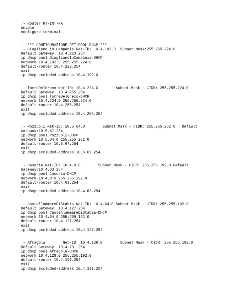 Sescu RT Int Na DHCP | PDF