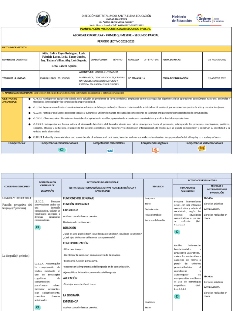 Planificacion 7mo Semana 16 | PDF | Decimal | Aprendizaje