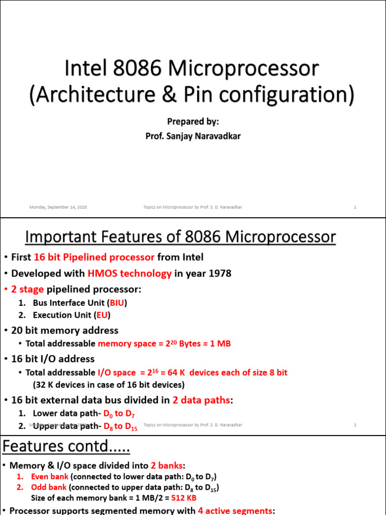 Intel 8086 Microprocessor Overview | PDF | Digital Electronics | Office ...