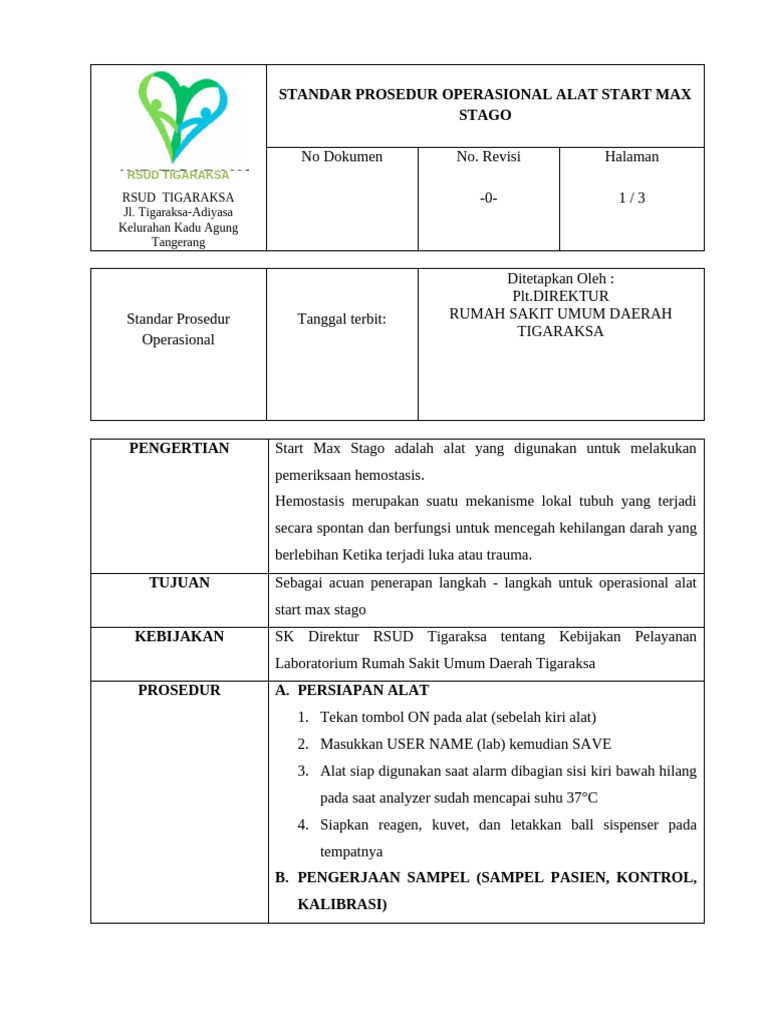 Sop Start Max Stago | PDF