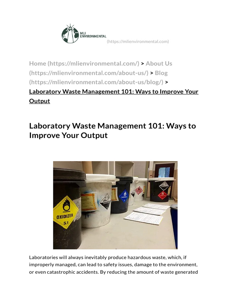 Laboratory Waste Management - Classification & Segregation | PDF | Waste | Hazardous Waste