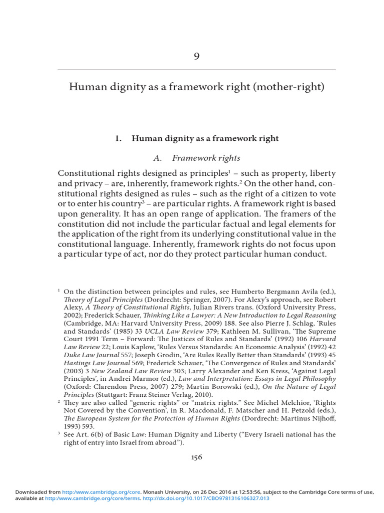 Human Dignity as a Framework Right | PDF | Dignity | Freedom Of Speech