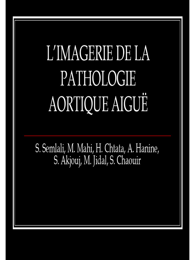 Imagerie de la pathologie aortique aiguë | PDF | Imagerie par résonance ...