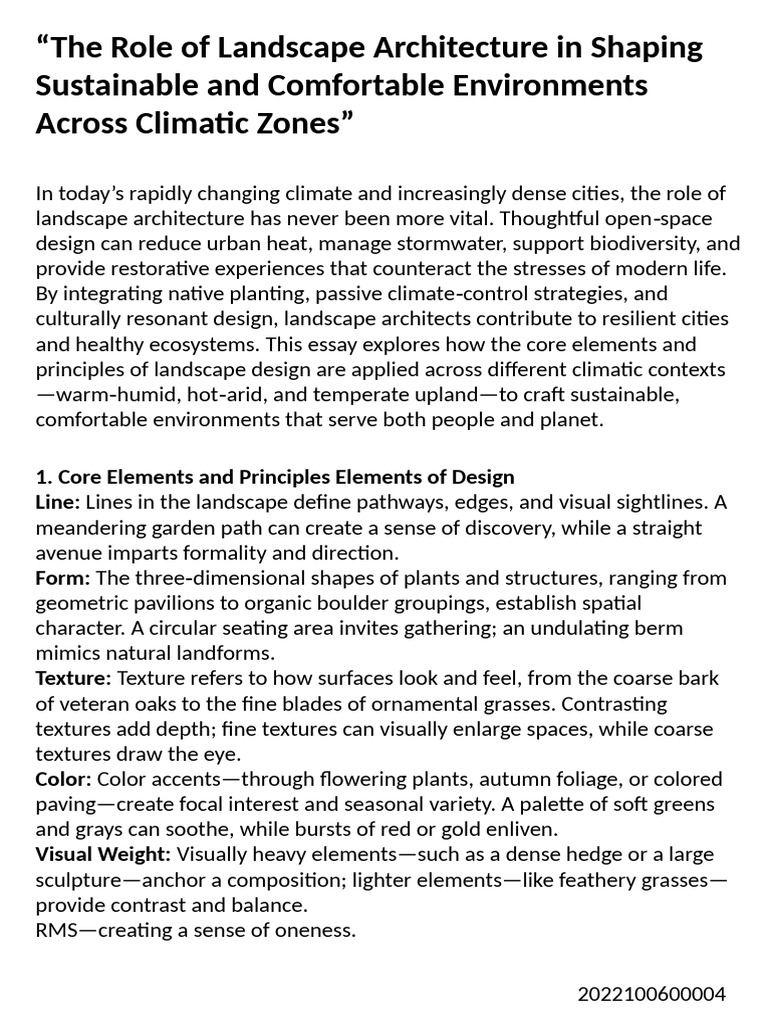 Landscape Essay 20022100600010 Muntaha PDF | PDF | Landscape | Physical ...