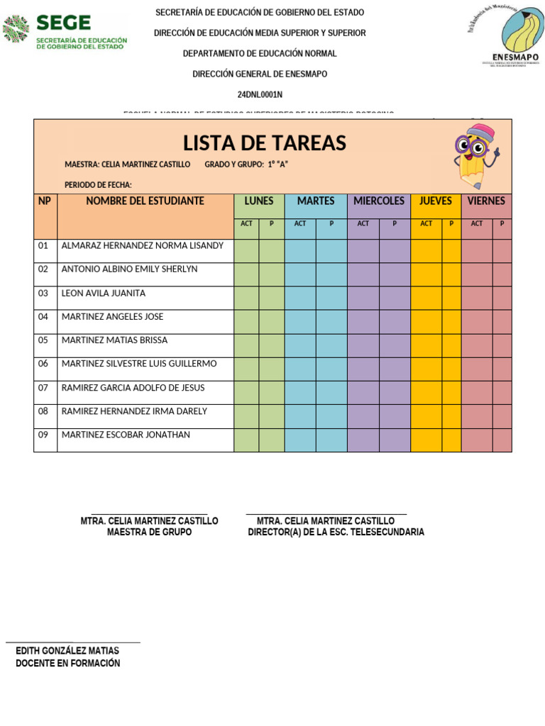 Lista de Tareas | PDF
