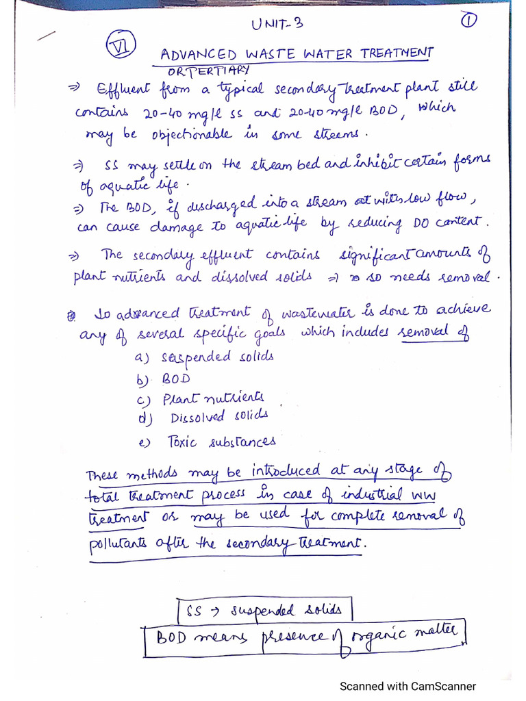 Advanced Wastewater Treatment Unit - 3 (6) My Handmade Notes | PDF