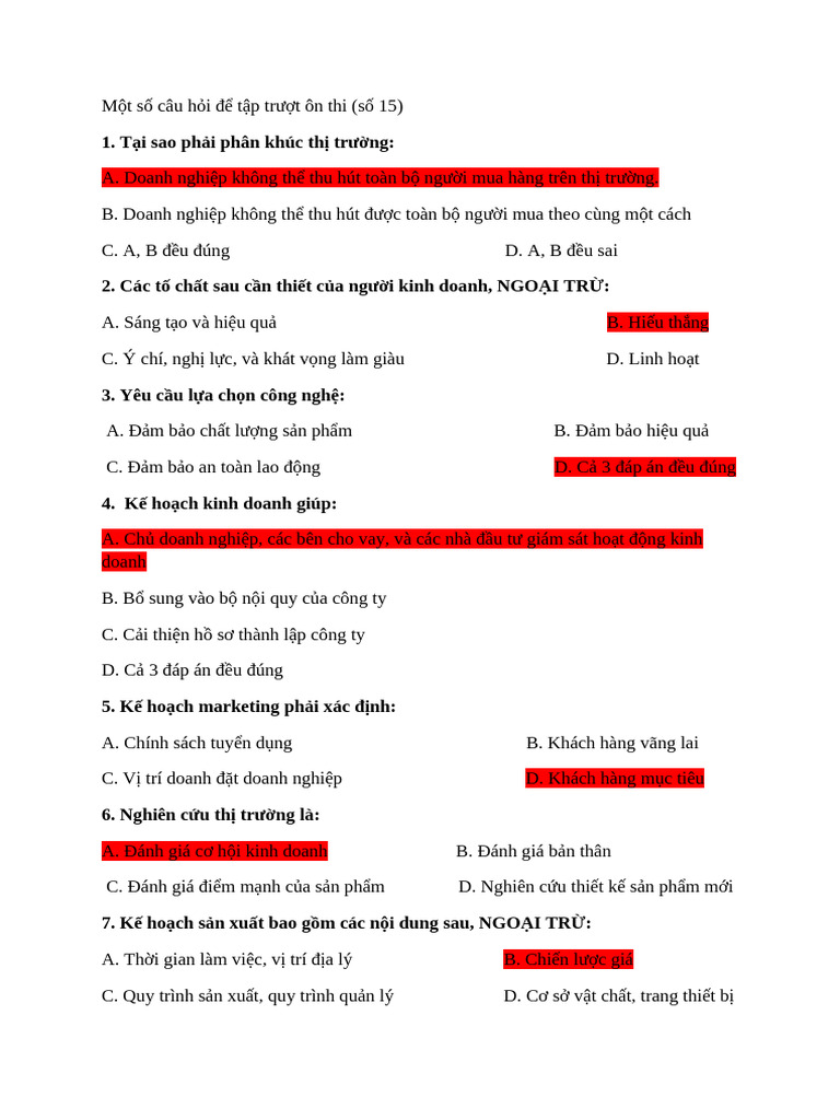 50 Câu CH Trac Nghiem - On Thi. Co DA.T H.10.01.2022 | PDF