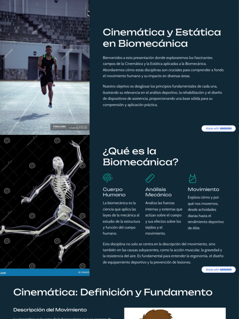 Cinemática y Estática en Biomecánica | PDF | Fuerza | Biomecánica