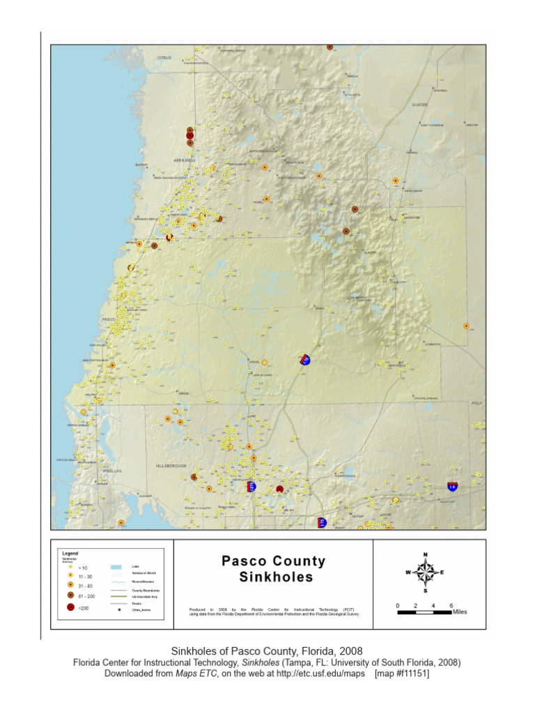 Pasco County Sinkhole Map 2008 | PDF