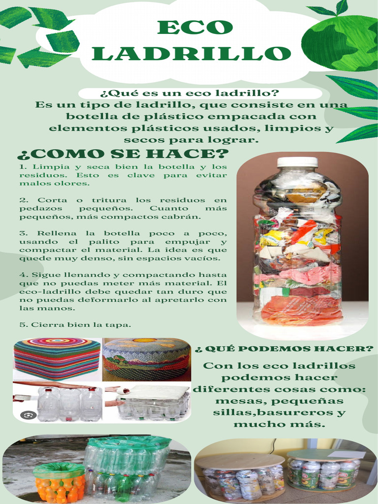 Cómo hacer ecoladrillos y sus usos | PDF