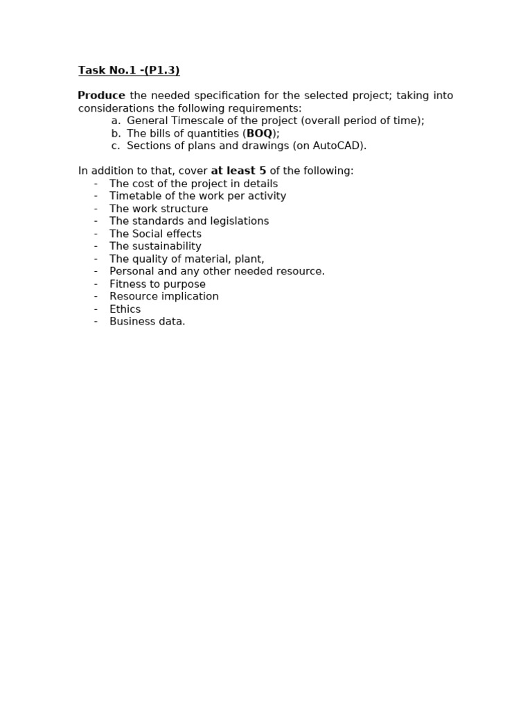 Task No.1 - (P1.3) Produce | PDF