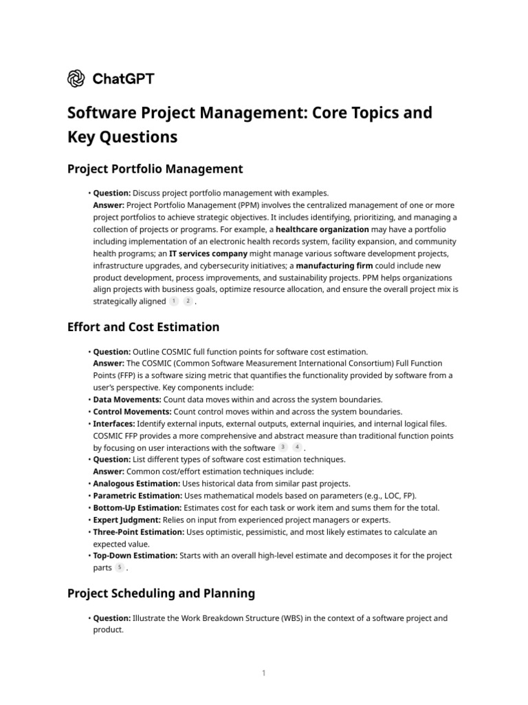 Key Topics in Software Project Management | PDF | Net Present Value ...