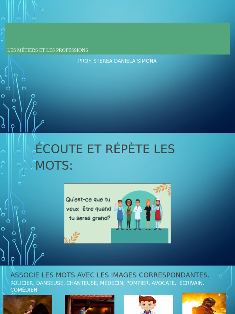 Les métiers et professions au primaire | PDF