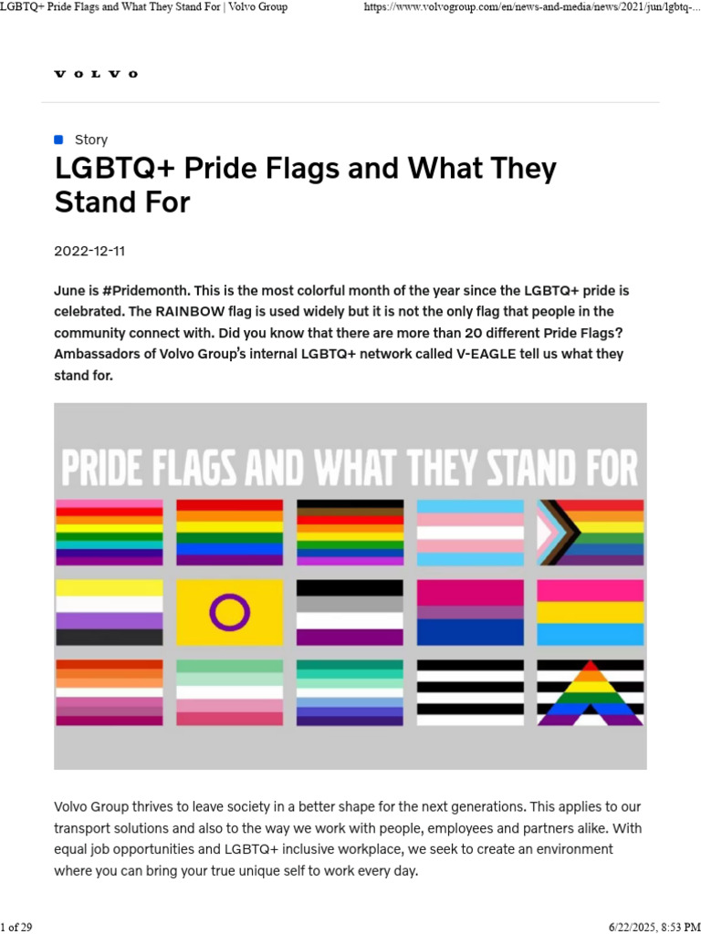 LGBTQ+ Pride Flags and What They Stand For - Volvo Group | PDF ...